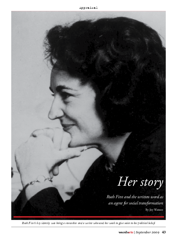 (PDF) Her Story: Ruth First