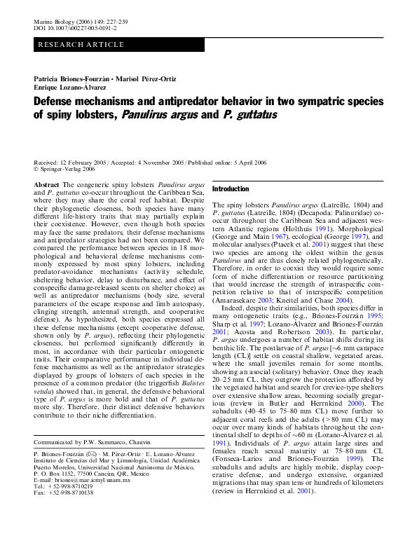 Antipredator Behavior