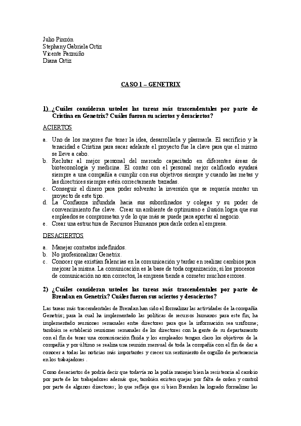 (DOC) Caso GENETRIX