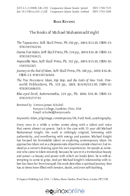(PDF) The Books of Michael Muhammad Knight