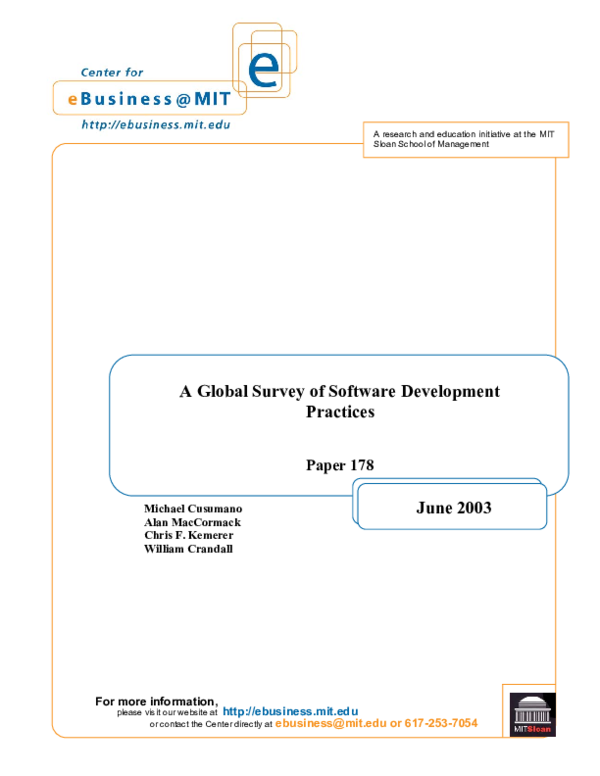 (PDF) A Global Survey of Software Development