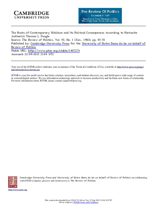 (PDF) The Roots of Contemporary Nihilism and Its Political Consequences ...