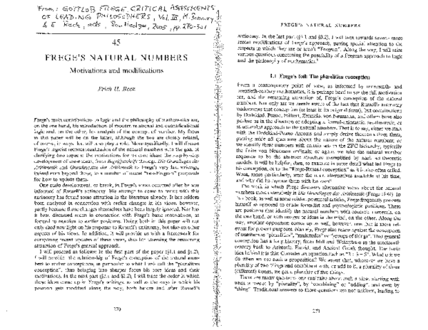 (PDF) Frege's Natural Numbers: Motivations and Modifications