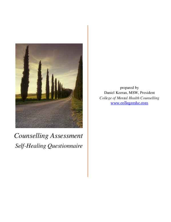 (PDF) Counselling Assessment Self-Healing Questionnaire