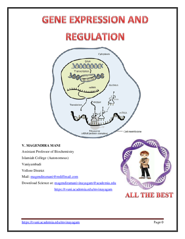 (PDF) Gene expression, regulation and Operon etc..