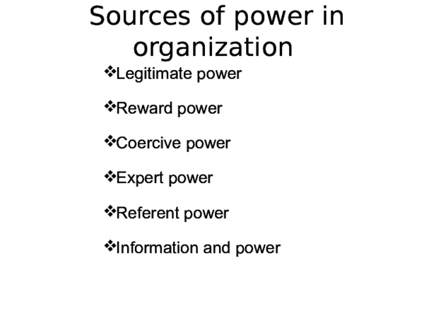 (PPT) the sources of organization power