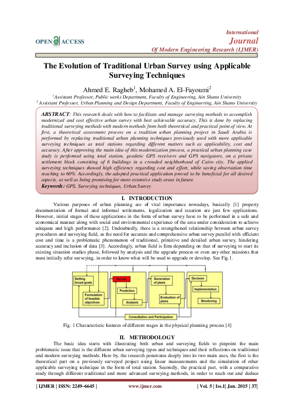 (PDF) The Evolution of Traditional Urban Survey using Applicable ...