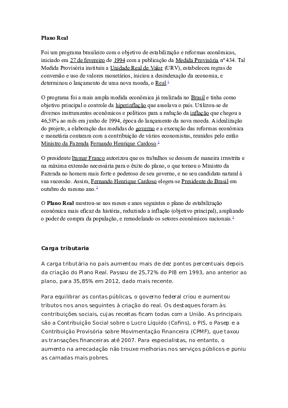 (DOC) Plano Real