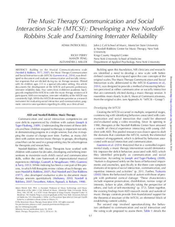 (PDF) The music therapy communication and social interaction scale ...
