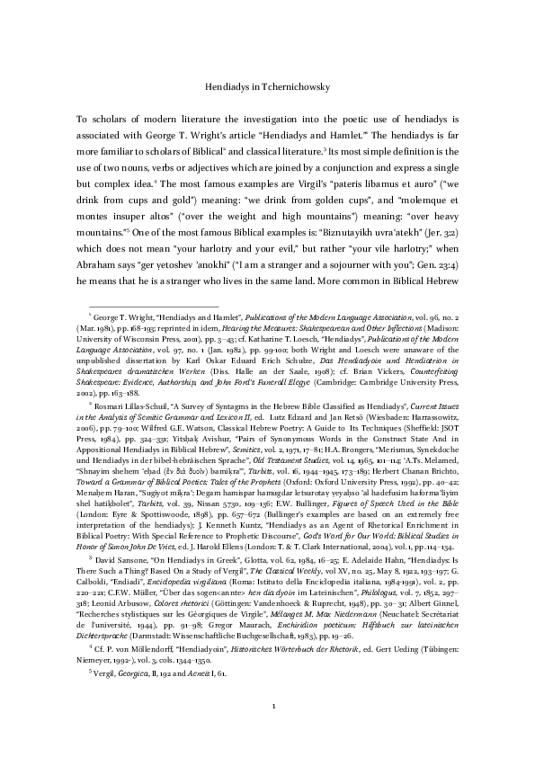 (PDF) Hendiadys in Tchernichowsky