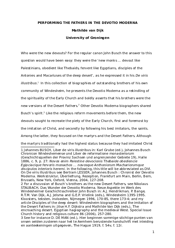 (DOC) 7. ‘Performing the Fathers in the Devotio Moderna’, Die Devotio ...