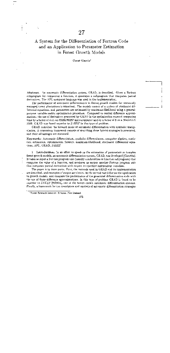 (PDF) A system for the differentiation of Fortran code and an application to parameter ...