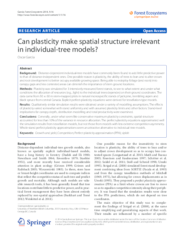 (PDF) Can plasticity make spatial structure irrelevant in individual ...