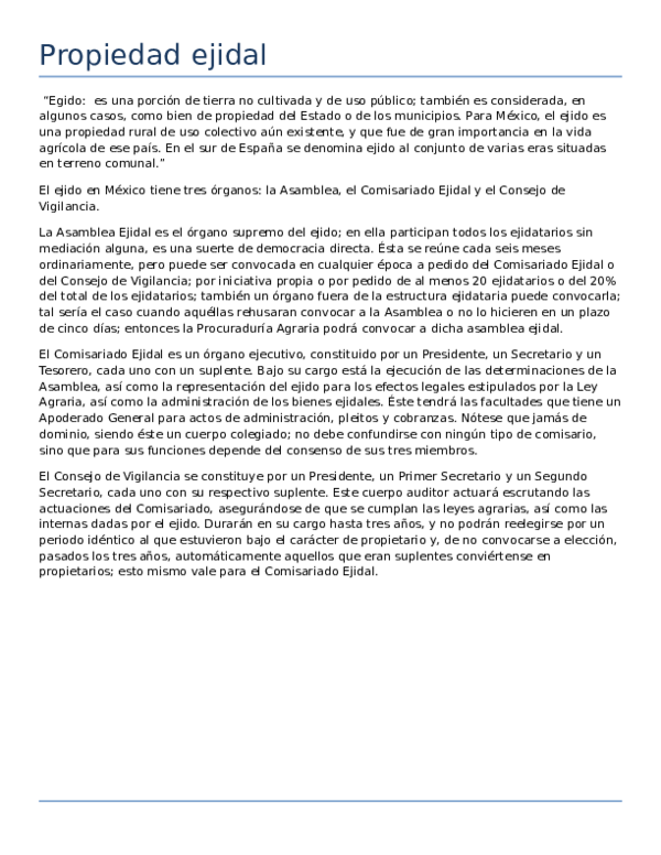 (DOC) Propiedad ejidal