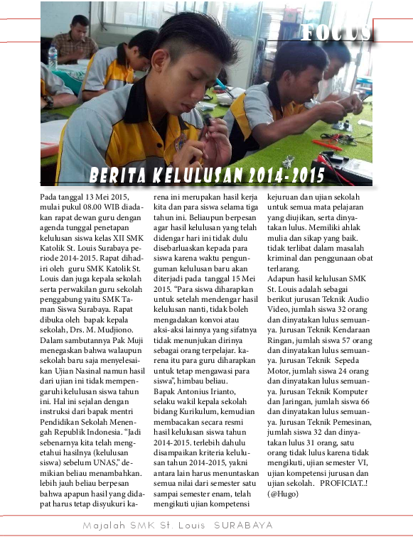 (PDF) majalah SMK St. Louis Surabaya