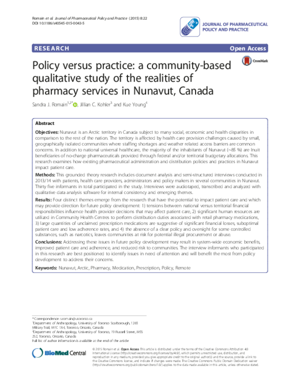 (PDF) Policy versus practice: a community-based qualitative study of ...