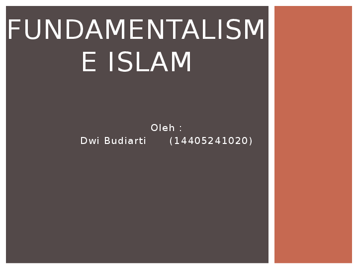 (PPT) FUNDAMENTALISME ISLAM