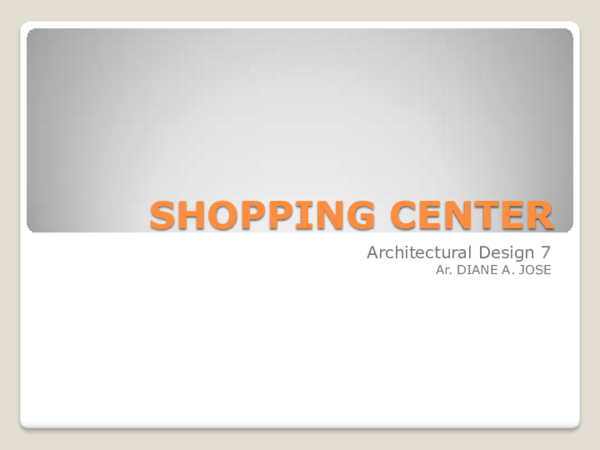 (PDF) SHOPPING CENTER Architectural Design 7