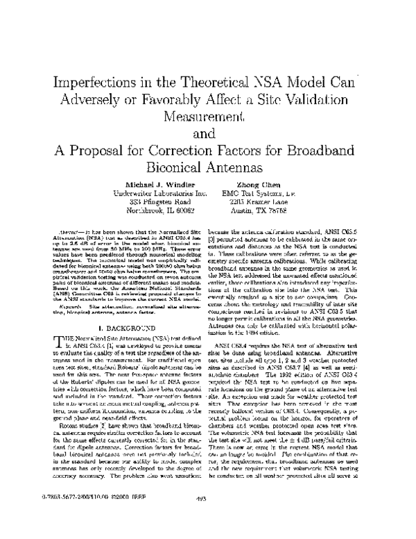(PDF) Imperfections in the Theoretical NSA Model Can· Adversely or ...