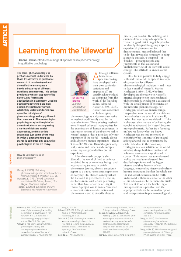 (PDF) Learning from the Lifeworld