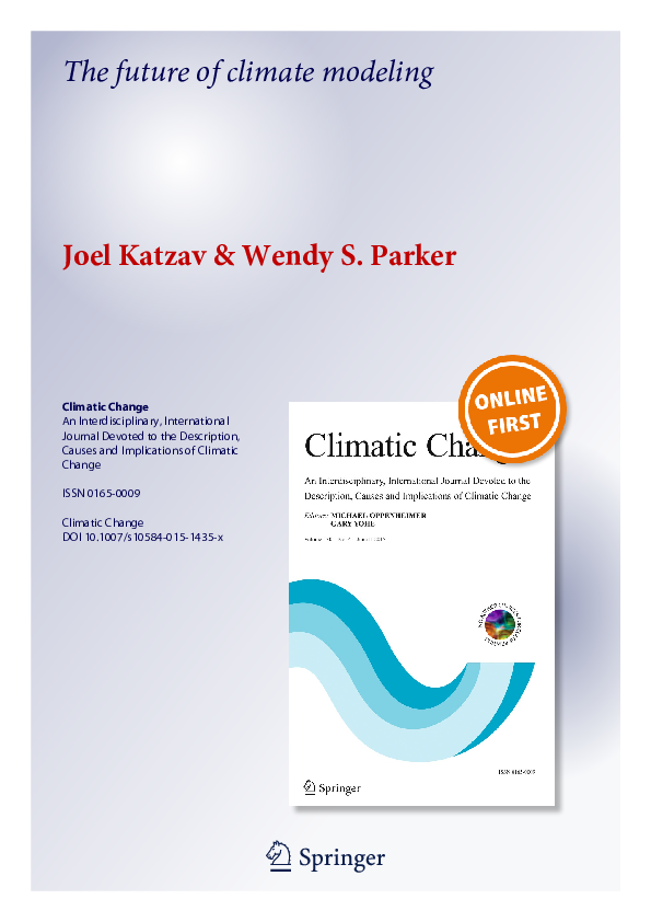 (PDF) The future of climate modeling