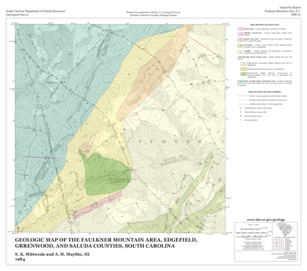 (PDF) Geologic Map of the Faulkner Mountain Area, Edgefield, Greenwood ...