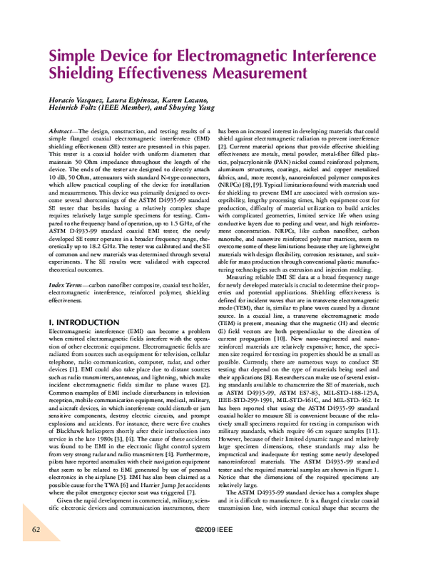 (PDF) Simple Device for Electromagnetic Interference Shielding