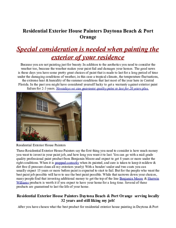 House Painting Procedures For 20 Years longevity Of Exterior Painted ...