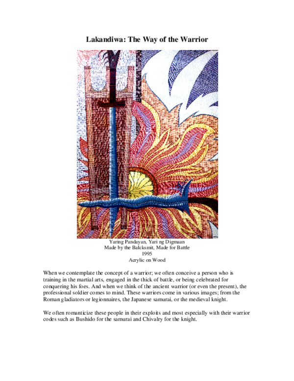 (PDF) Lakandiwa: The Way of the Ancient Warrior
