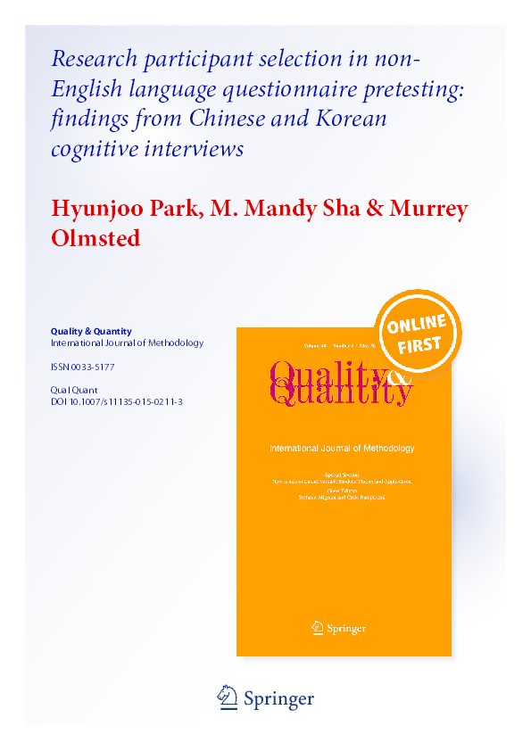 (PDF) Research participant selection in non-English language ...