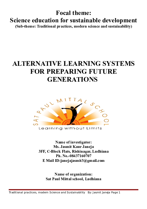 (DOC) Focal theme: Science education for sustainable development ...