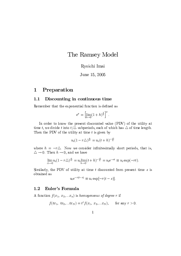 (PDF) The Ramsey Model