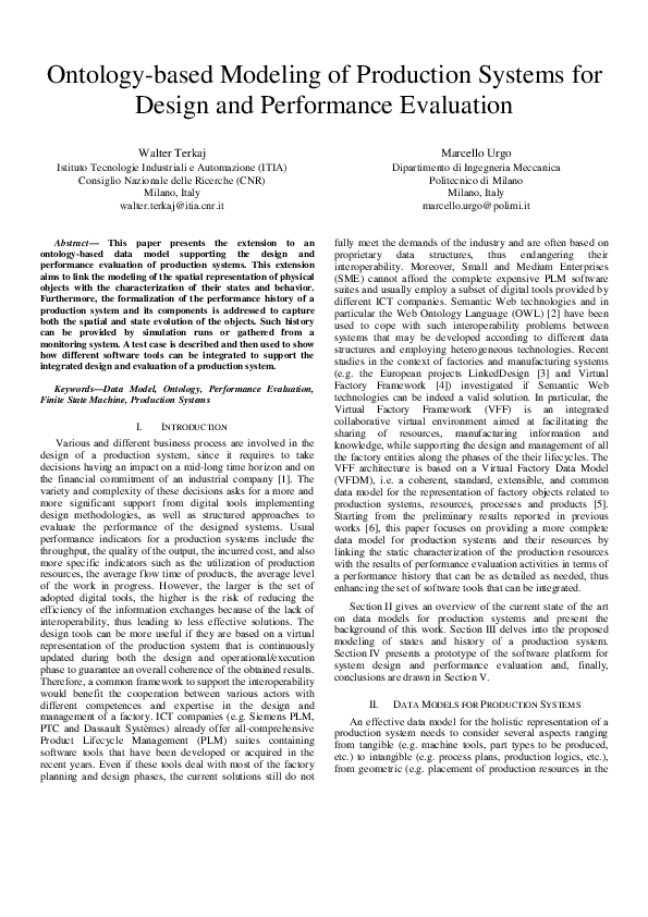 Ontology-based modeling of production systems for design and ...
