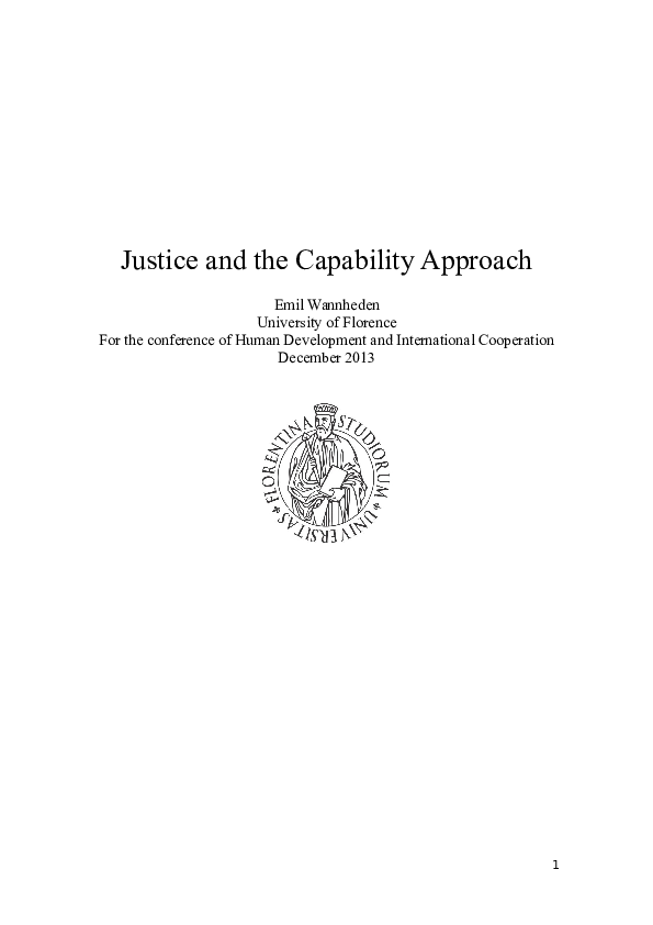 (DOC) Justice and the Capability Approach