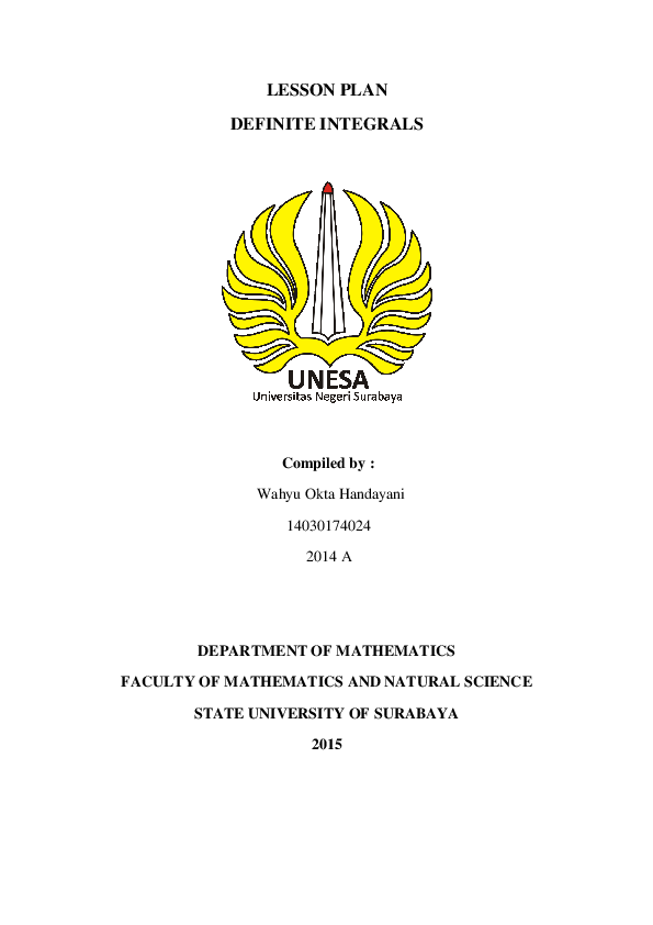 LESSON PLAN DEFINITE INTEGRALS