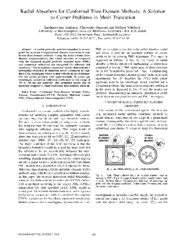 (PDF) Radial Absorbers for Conformal Time-Domain Methods: A Solution to Corner Problems in Mesh ...
