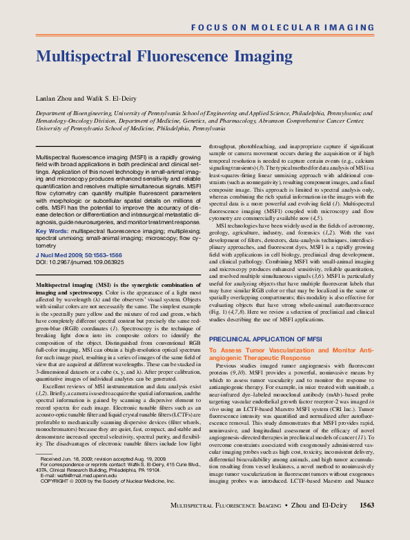 (PDF) Multispectral Fluorescence Imaging