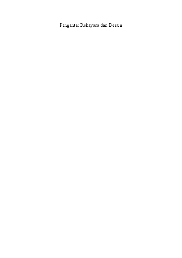 (DOC) Pengantar Rekayasa dan Desain