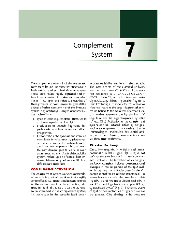 (PDF) Complement system