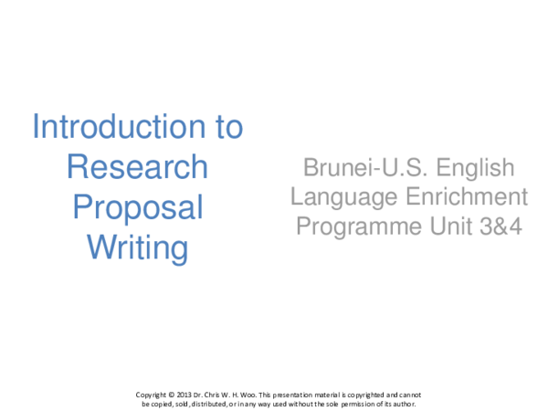 (PDF) DAY 1 Introduction to Research Proposal Writing (Slides)