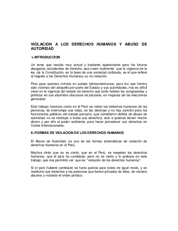 (PDF) VIOLACION A LOS DERECHOS HUMANOS Y ABUSO DE AUTORIDAD