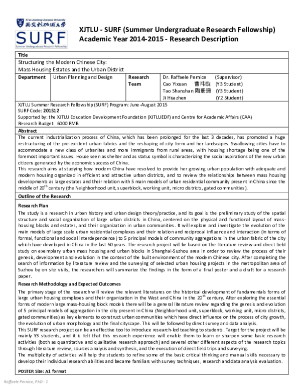 (PDF) Structuring the Modern Chinese City: Mass Housing Estates and the ...