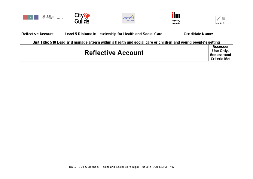 (DOC) Reflective Account Unit 510 complete and checked