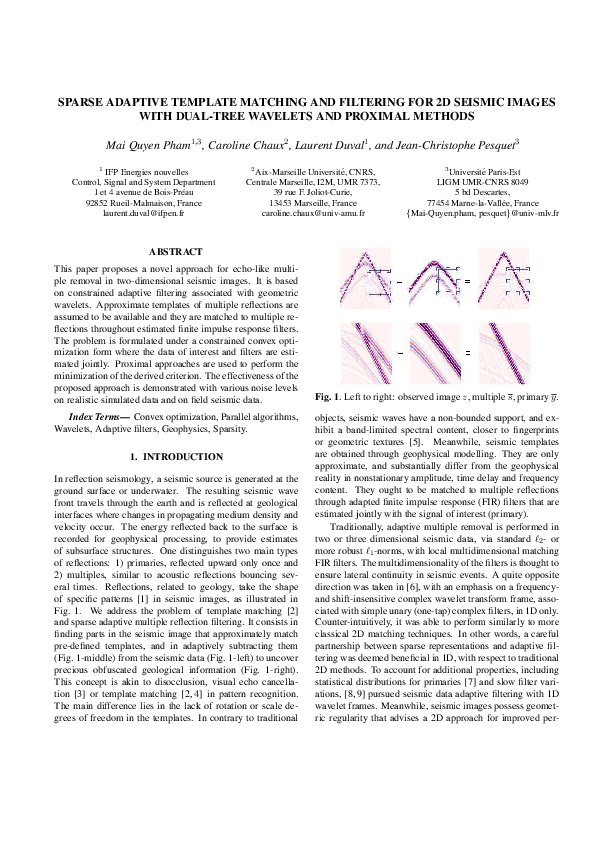 Adaptive Filtering For 2d Seismic Imaging