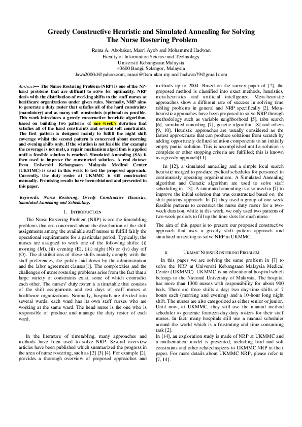 Pdf Greedy Constructive Heuristic And Local Search Algorithm For