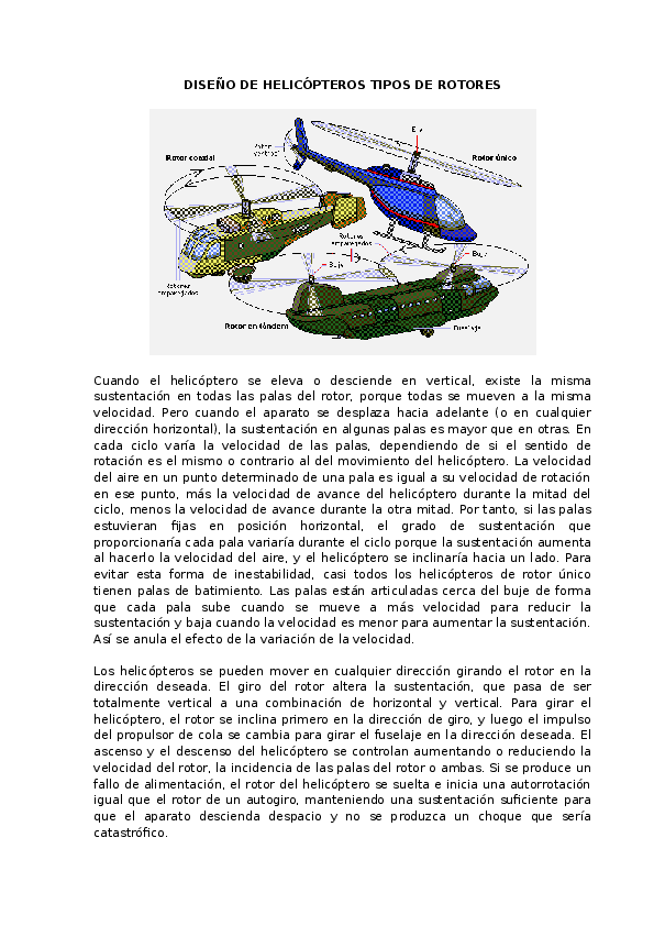 (DOC) DISEÑO DE HELICÓPTEROS TIPOS DE ROTORES