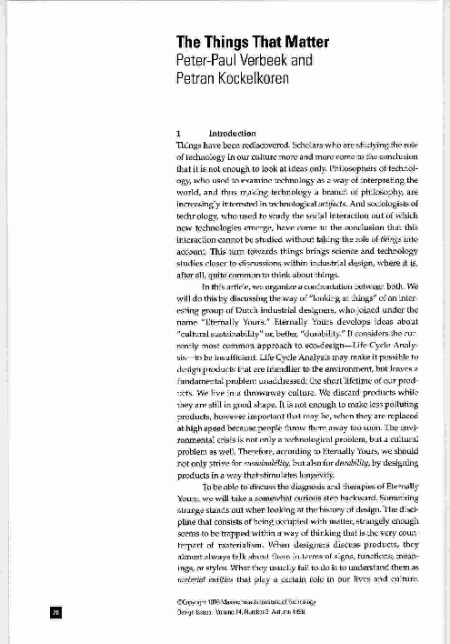 (PDF) The things that matter