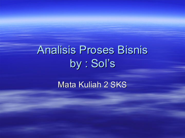 (PPT) analisis proses bisnis