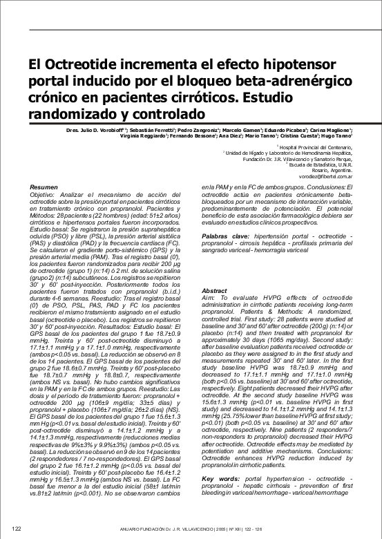 (PDF) El Octreotide incrementa el efecto hipotensor portal inducido por ...