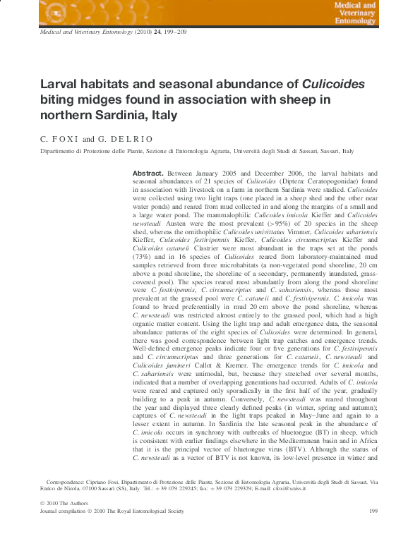 (PDF) Larval habitats and seasonal abundance of Culicoides biting midges found in association ...